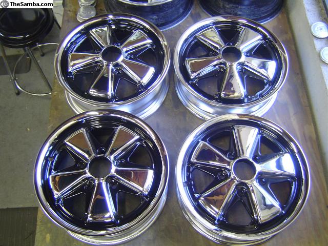 TheSamba.com :: VW Classifieds - Porsche 15x4.5 & 5.5 Fuchs Flat 4 Chrome