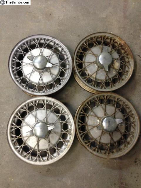 TheSamba.com :: VW Classifieds - Dayton wire spoke wheels 356 Split ...