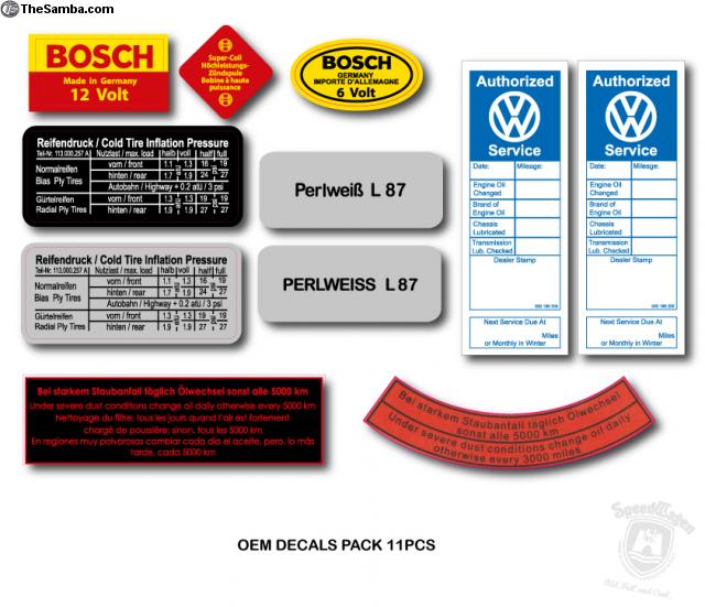 TheSamba.com :: VW Classifieds - OEM style stickers pack with paint ...