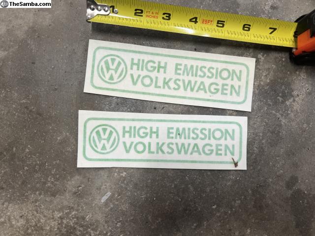 TheSamba.com :: VW Classifieds - 6" High Emission Volkswagen Decal Sticker