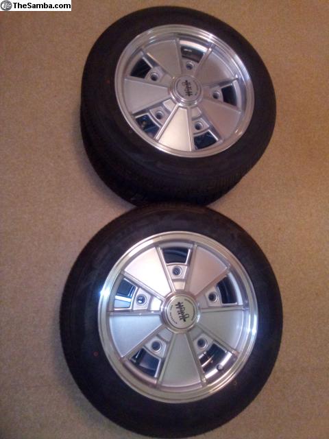 TheSamba.com :: VW Classifieds - 15" staggered BRM rims & tires (NEW)