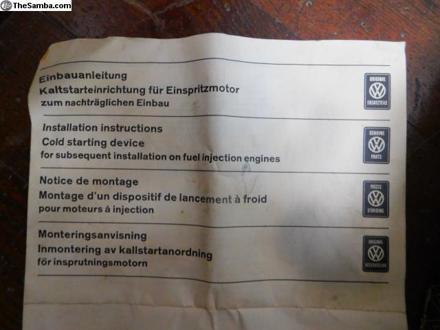 TheSamba.com :: VW Classifieds - NOS Cold Start Kit Complete with ...