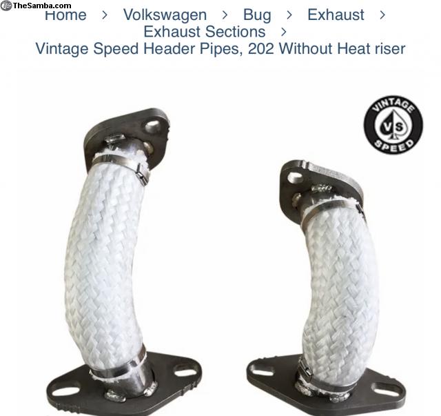 TheSamba.com :: VW Classifieds - Vintage Speed Header C-Pipes, 202 W/O ...