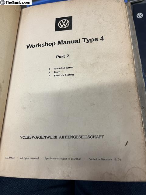 TheSamba.com :: VW Classifieds - Type 4 manuals factory blue books