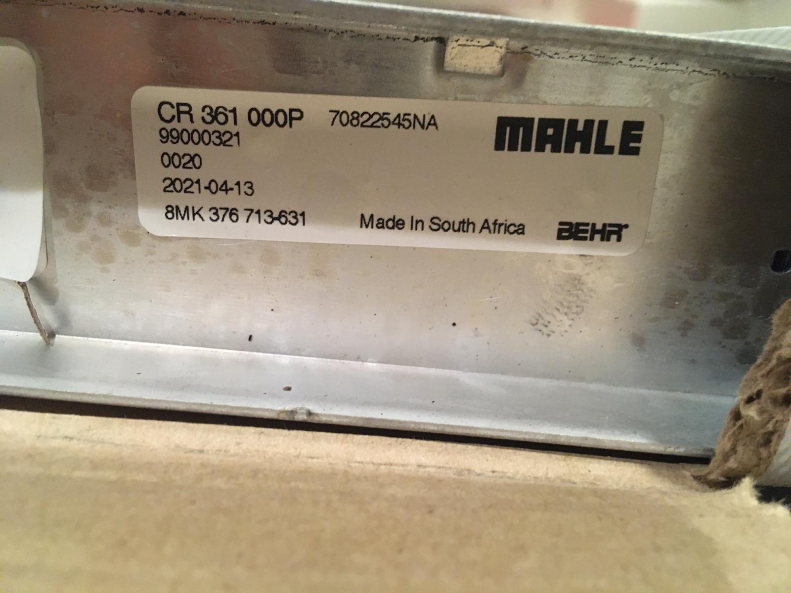 TheSamba.com :: Vanagon - View topic - Radiator brand/manufacturer ...