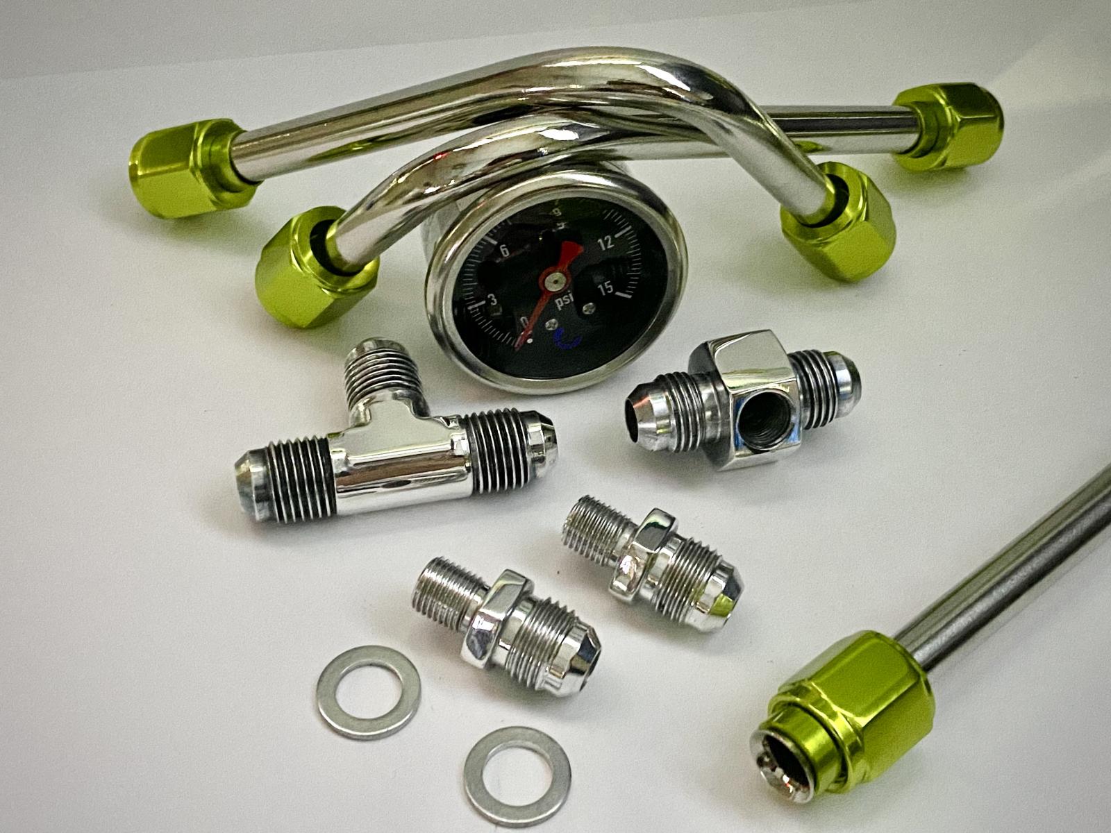 TheSamba.com :: Gallery - Lime green Weber IDF fuel line Kit